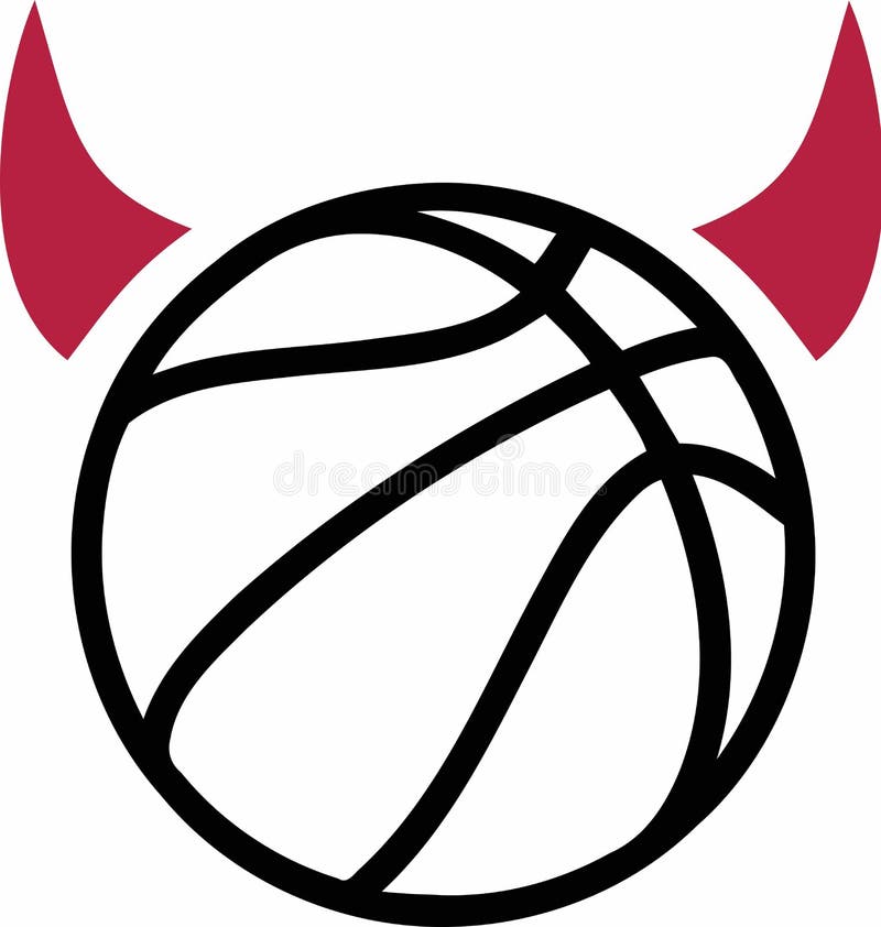 Basketball with Devil Horns Stock Vector - Illustration of symbol, ball ...