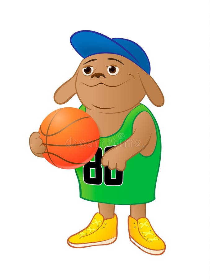 Basketball dog stock vector. Illustration of cartoons - 87008385