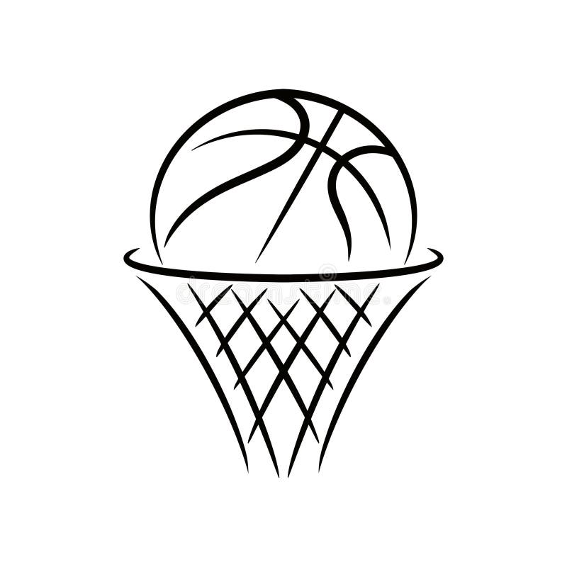 Basketball Doodle LineArt Illustration Vector Stock Vector ...