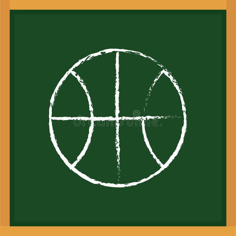 Basketball Drawn on Chalkboard. Vector Illustration Decorative Design ...