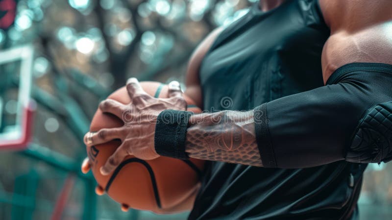 Basketball Elbow Sleeves Features Stock Illustration - Illustration of ...