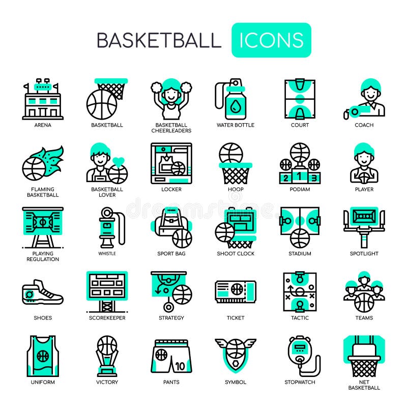 Basketball Elements Illustration Stock Vector - Illustration of point ...