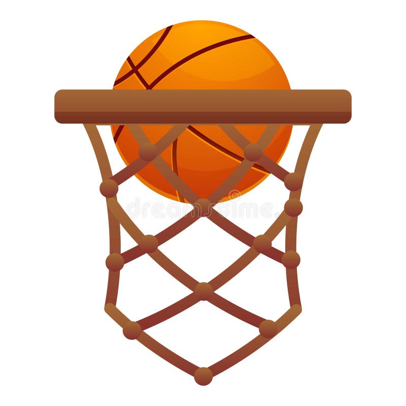 Basketball is Falling into the Hoop during a Basketball Game Stock ...