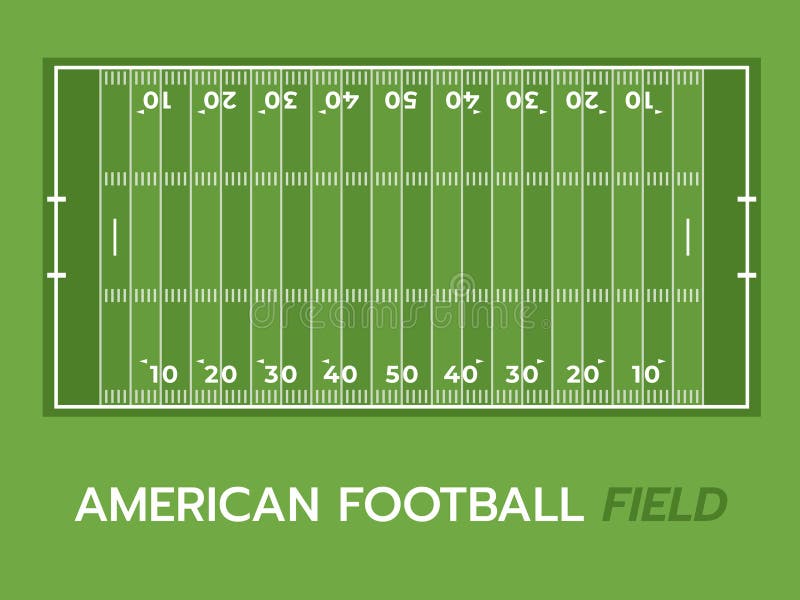 Top View American Football Field Diagram. Stock Vector - Illustration ...
