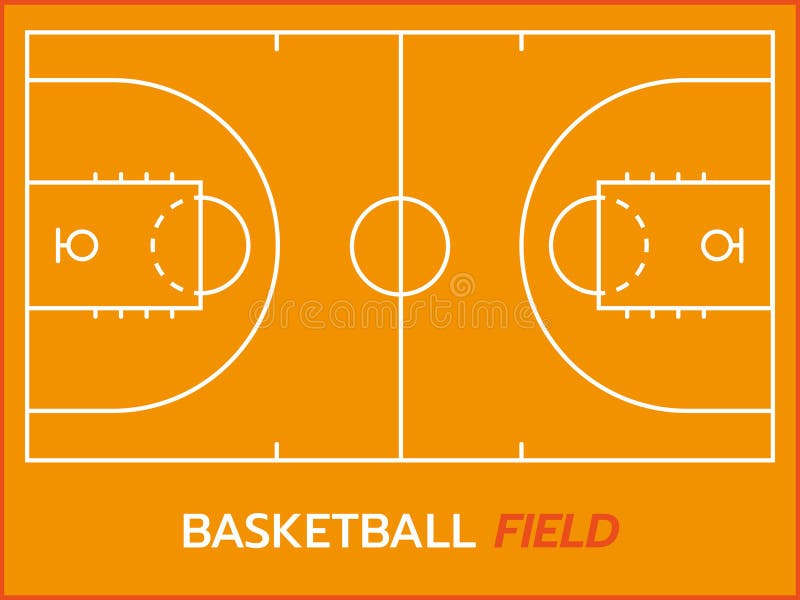 Basketball Court Flat Vector Line Icon. Basket Ball Field Playground ...