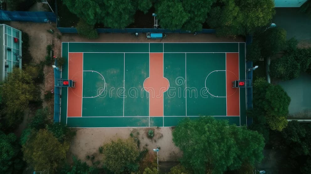 Basketball Field Top View. Generative AI Stock Illustration ...