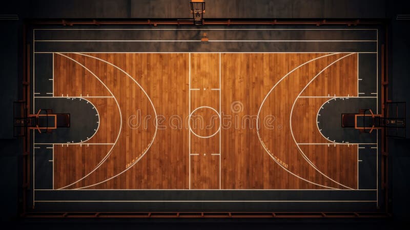 Basketball Field Top View. Generative AI Stock Illustration ...
