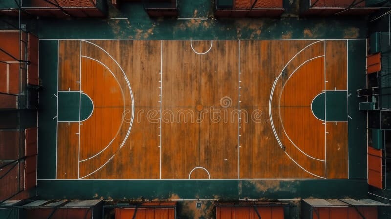 Basketball Field Top View. Generative AI Stock Illustration ...