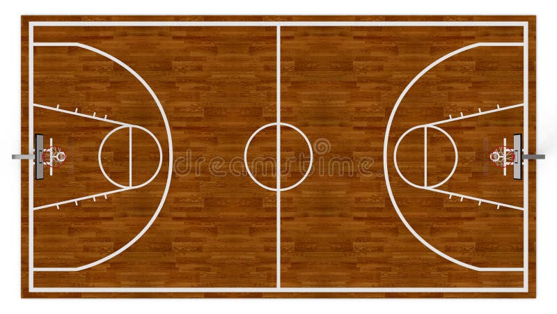 Top View Of Basketball Court 3d Render Stock Illustration ...