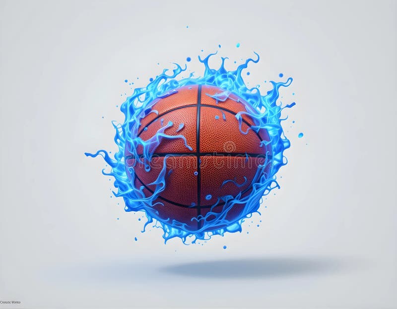 Basketball on Fire 3d Rendered Isolated in White Background Stock ...