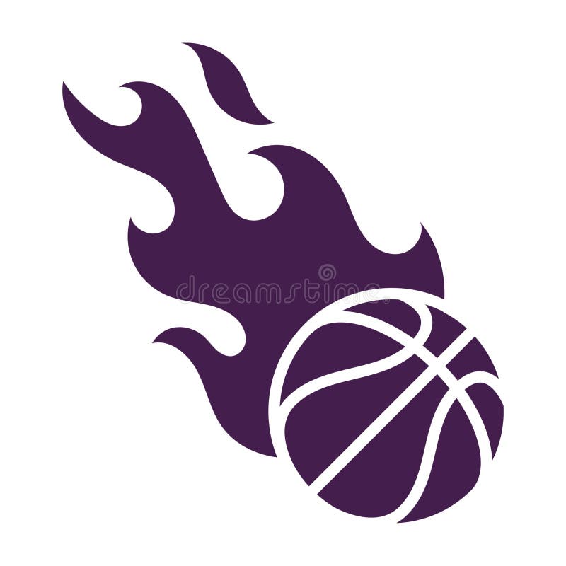 Basketball on Fire. Vector Illustration Decorative Design Stock Vector ...