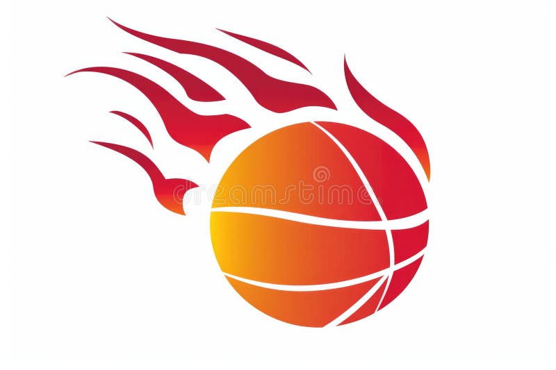 A Basketball with Flames Emerging from it Stock Image - Image of ...