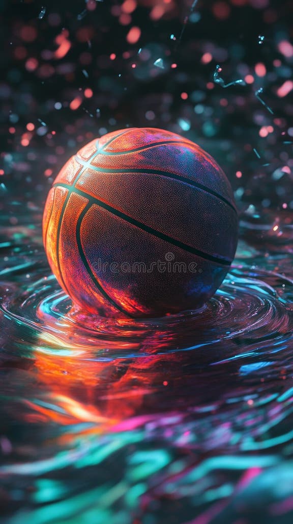A Basketball is Floating in a Pool of Water Stock Illustration ...