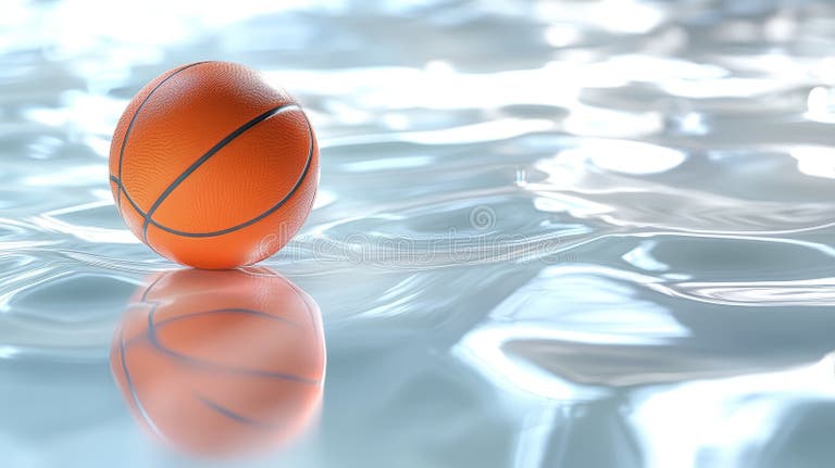 A Basketball is Floating on the Surface of a Body of Water Stock ...