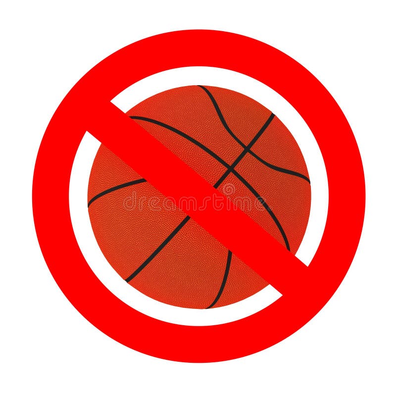 Basketball forbidden sign stock illustration. Illustration of button ...