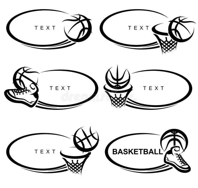 Basketball Frame Set. Collection Icons Basketball Stock Vector ...