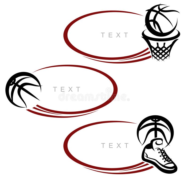 Basketball Frame Set. Collection Icons Basketball Stock Illustration ...