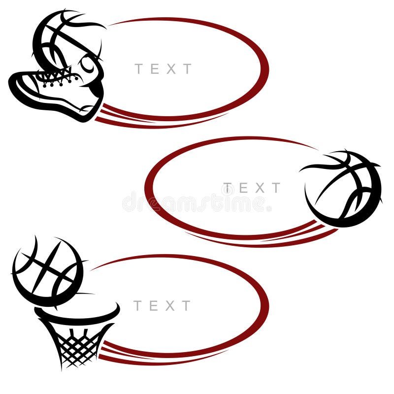 Basketball Frame Set. Collection Icons Basketball Stock Vector ...