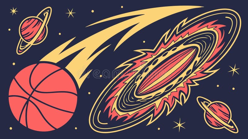 Basketball Galaxy, Cosmic Sports Theme Vector Design Generative AI ...