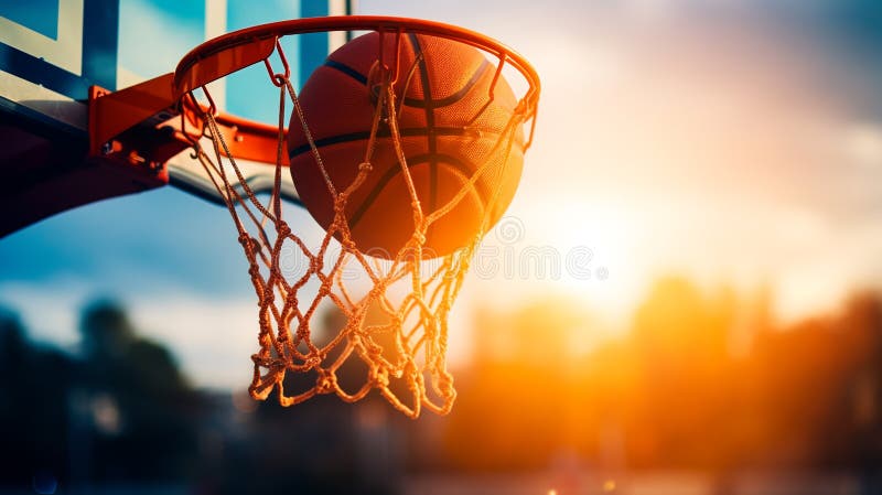 Basketball Hoop Ball Swoosh Stock Illustrations – 99 Basketball Hoop ...