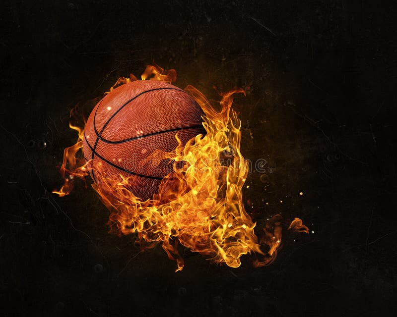 Ball burning in fire stock illustration. Illustration of ball - 119086483