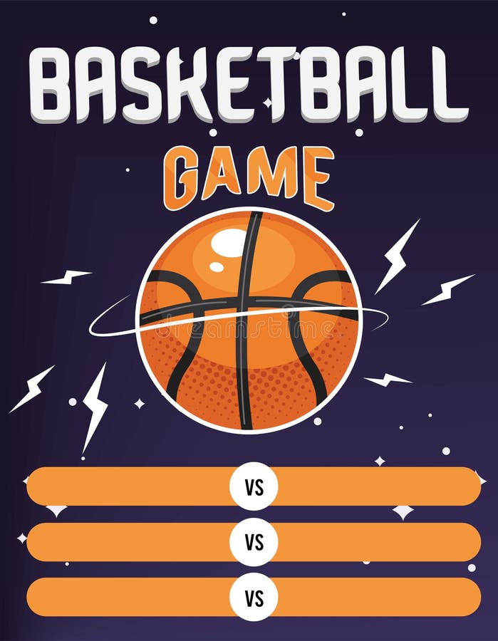 Basketball Game Lettering with Ball Stock Illustration - Illustration ...