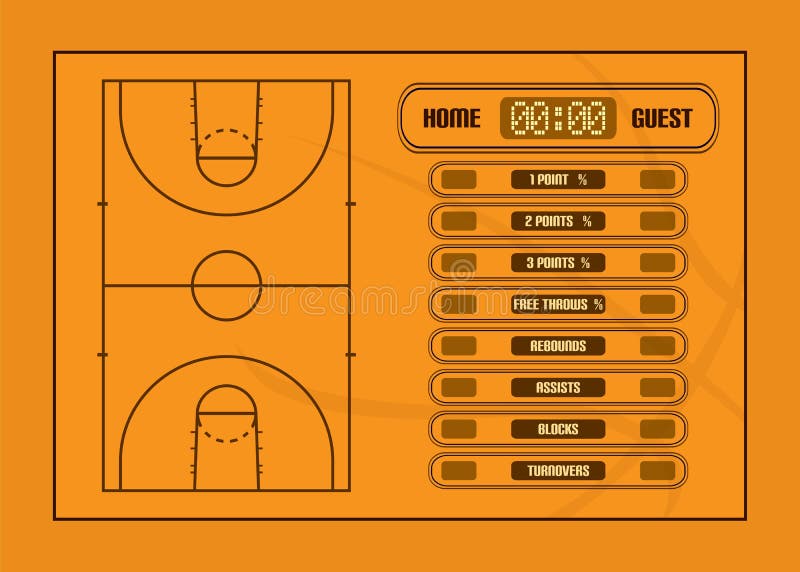 Basketball game report stock vector. Illustration of percent - 60094044