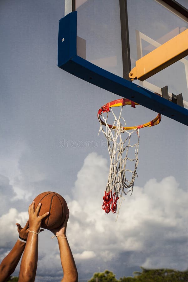Basketball Goal ,playing Basketbal Stock Image - Image of skill ...