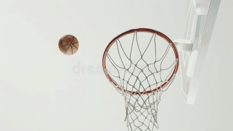 Basketball Going through Hoop on Court, Suitable for Sports Themes ...