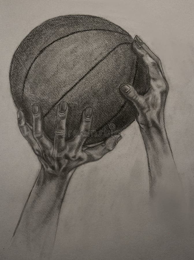 Basketball and hands stock illustration. Illustration of hands - 37080310