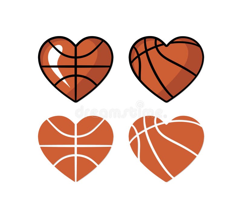 Ball Basketball Shape Heart Stock Illustrations – 251 Ball Basketball ...