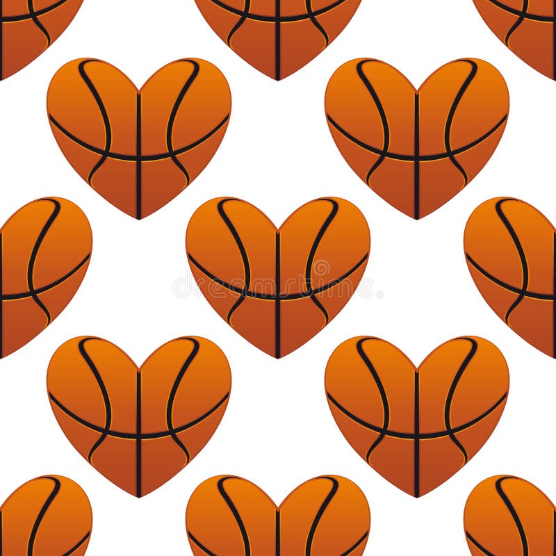 Ball for Basketball in the Shape of Heart Stock Vector - Illustration ...