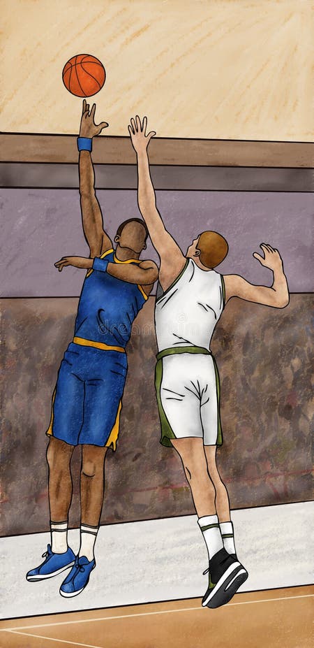 Basketball Hook Shot stock illustration. Illustration of court - 9784104
