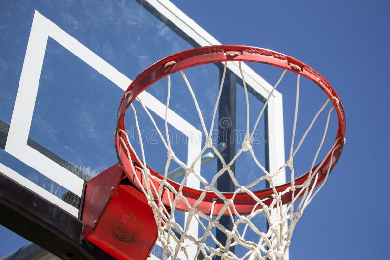 Basketball Hoop and Backboard Stock Photo - Image of curve, asphalt ...