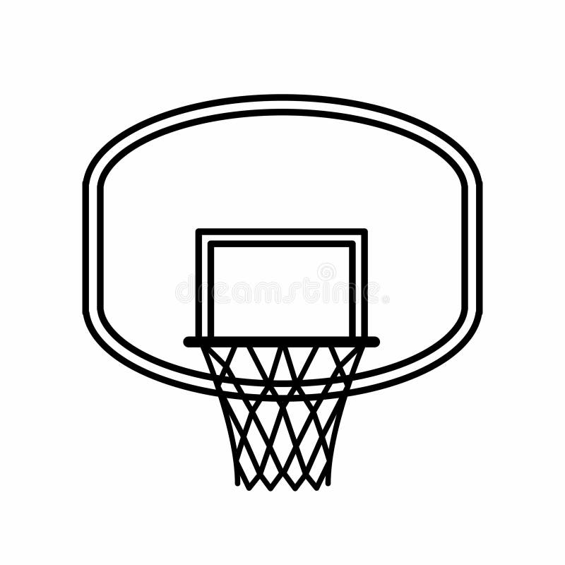 Basketball Hoop Backboard Ring Outline Icon Vector Illustration Stock ...