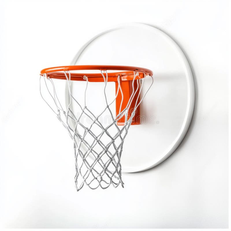 Basketball Hoop and Backboard on White Background. Generative Ai Stock ...