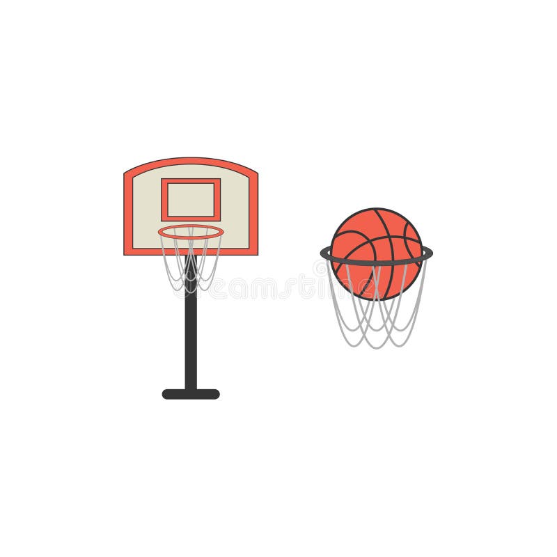 Basketball Hoop and Ball Basketball Hoop with Basketball, Vector ...