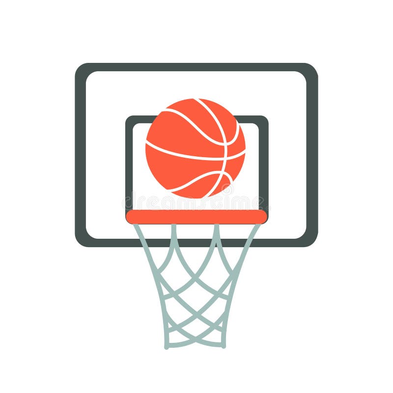 Basketball Hoop, Basket, Net, Ball. Flat Vector Stock Vector ...