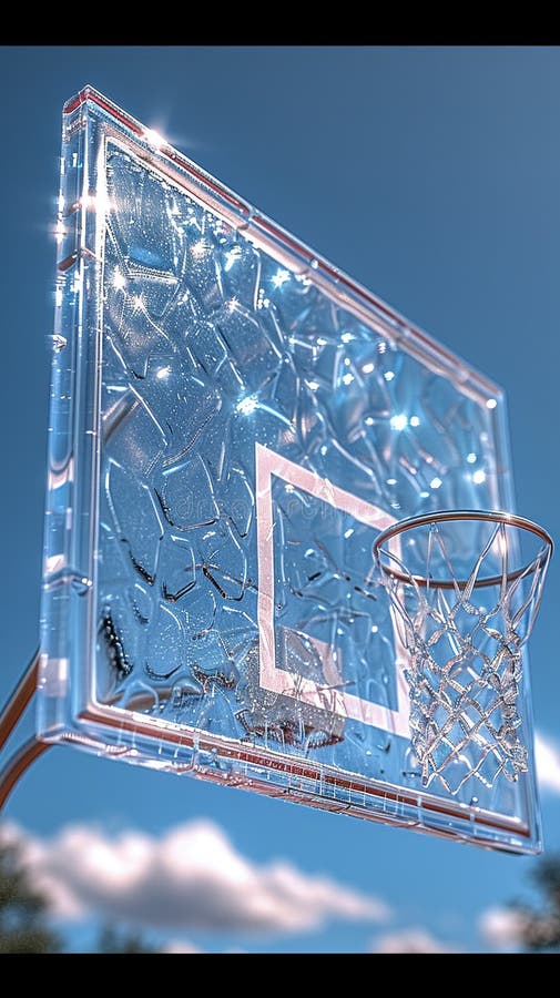 Basketball Hoop with a Clear Backboard Stock Photo - Image of three ...