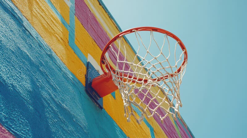 A Basketball Hoop is Installed on the Exterior Wall of a Building ...