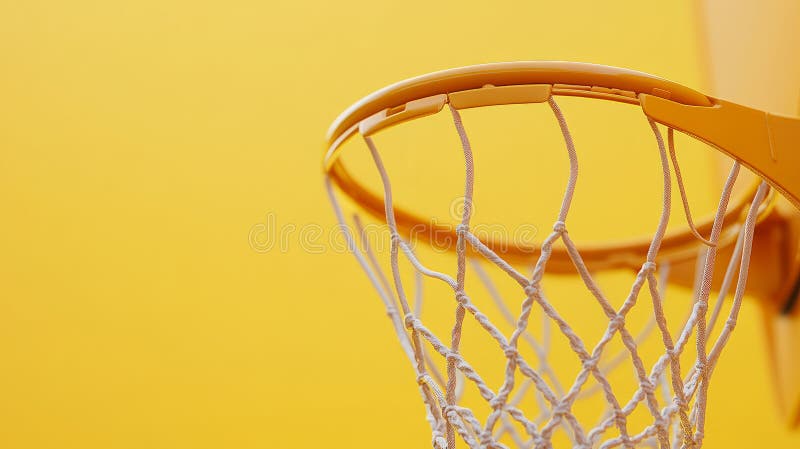 Basketball Hoop Net Against Yellow Background Stock Photos - Free ...