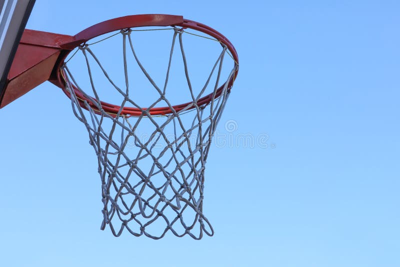 Basketball Hoop with Net Outdoors, Space for Text Stock Photo - Image ...