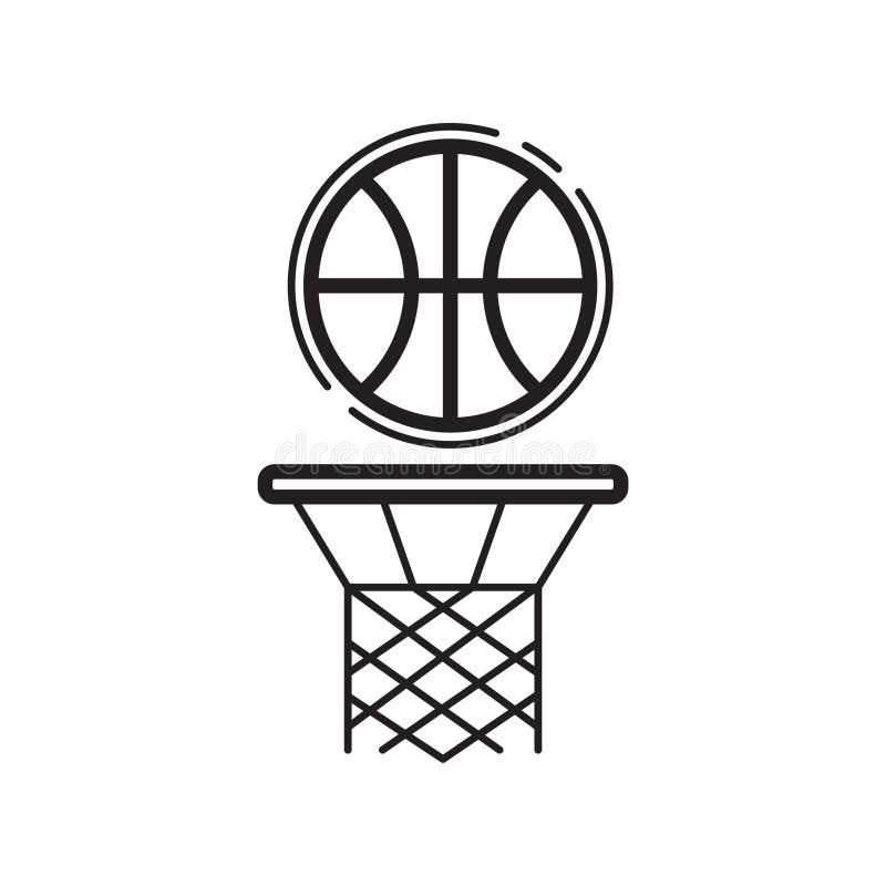 Basketball and Hoop Net. Vector Illustration Decorative Design Stock ...
