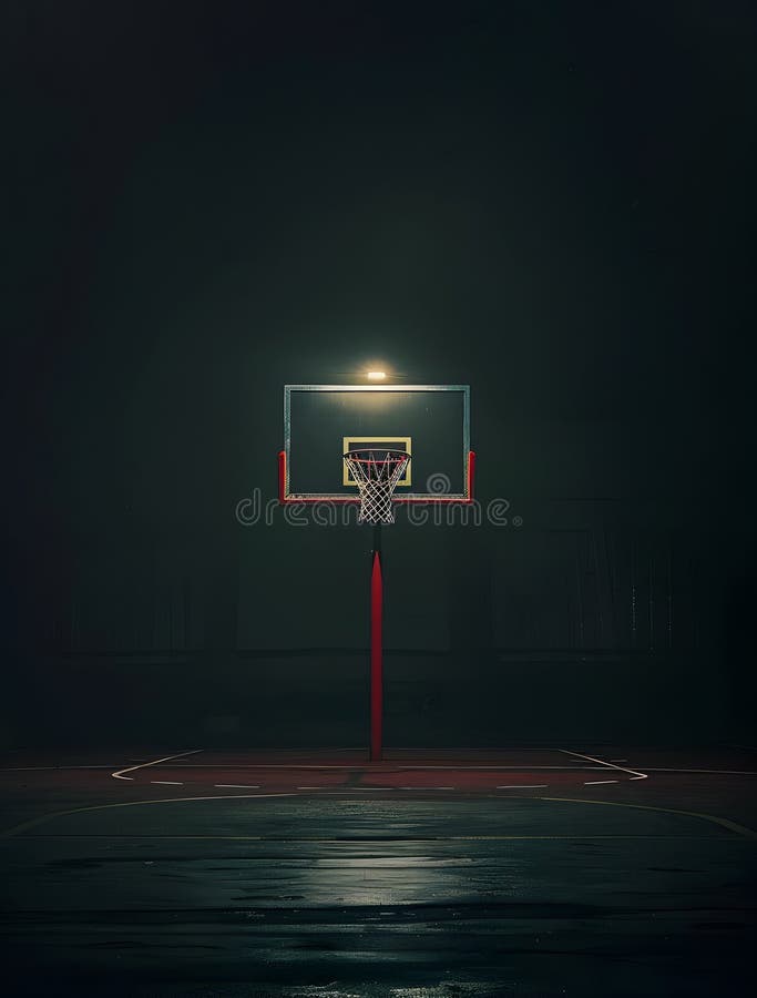 Basketball hoop at night stock illustration. Illustration of basketball ...