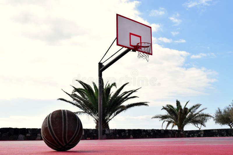 Basketball Hoop, Playground, Basketball. Basketball Hoop in Front of ...