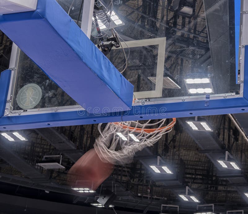 Basketball Hoop in a Professional Basketball Arena. Stock Image - Image ...