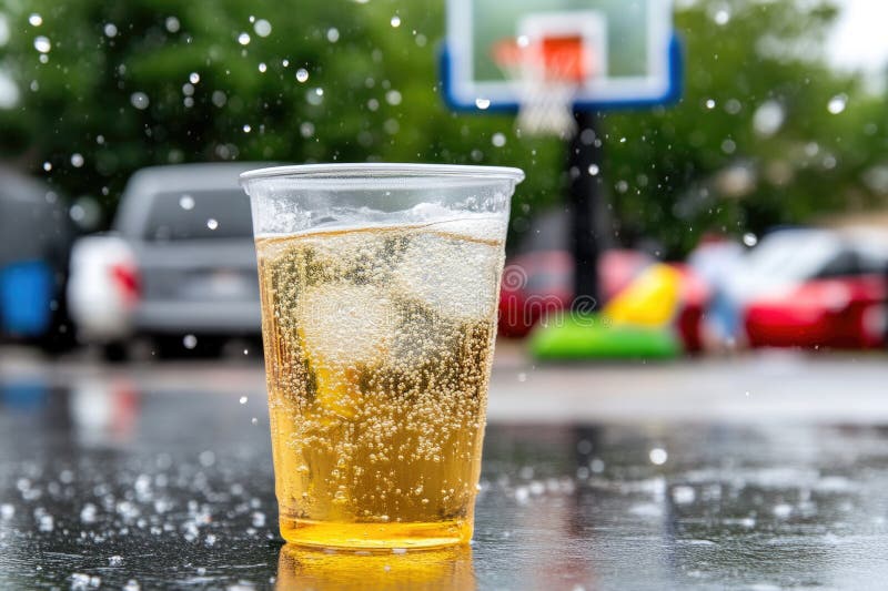 Basketball Hoop and Soda Cup Fizzing. Stock Illustration - Illustration ...