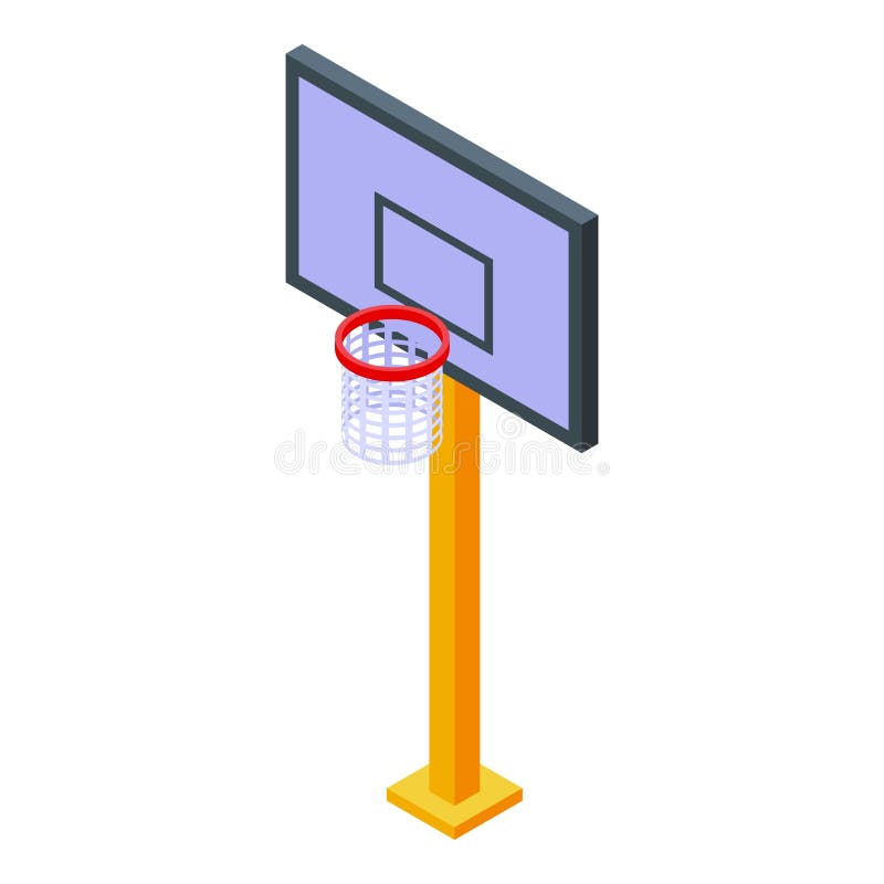 Basketball Hoop Standing on the Ground Isometric Illustration Stock ...