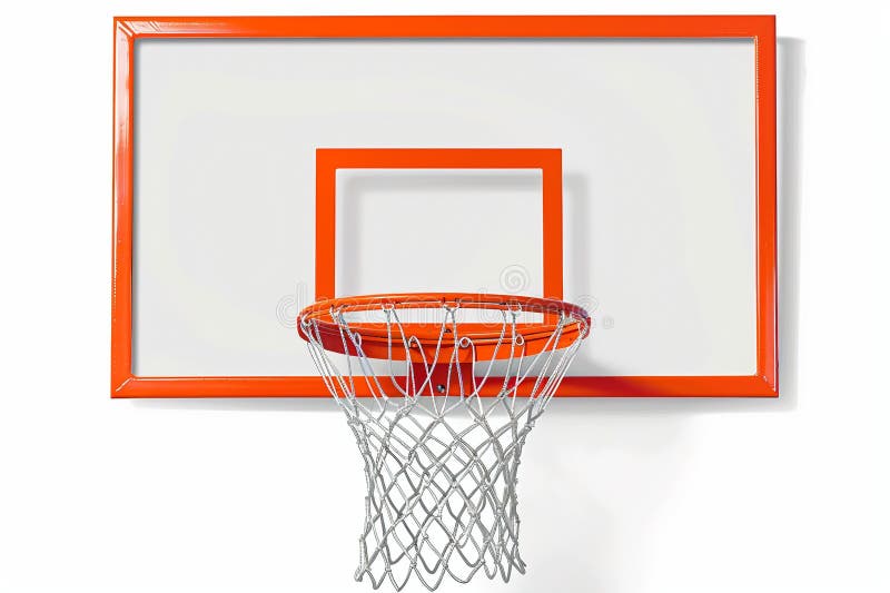 Basketball Hoop on White Background Stock Image - Image of sport, court ...