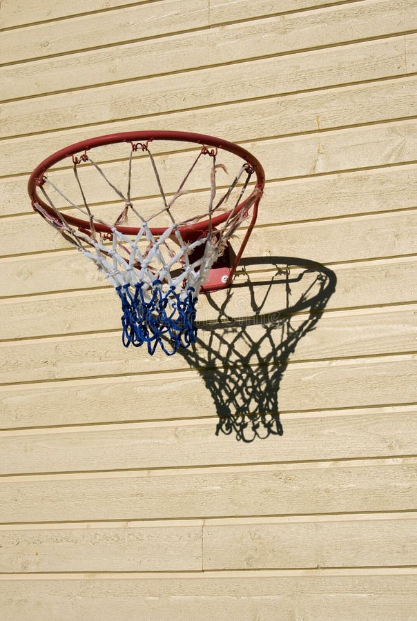 Basketball Hoop on Wooden Building Wall Stock Photo - Image of outdoor ...